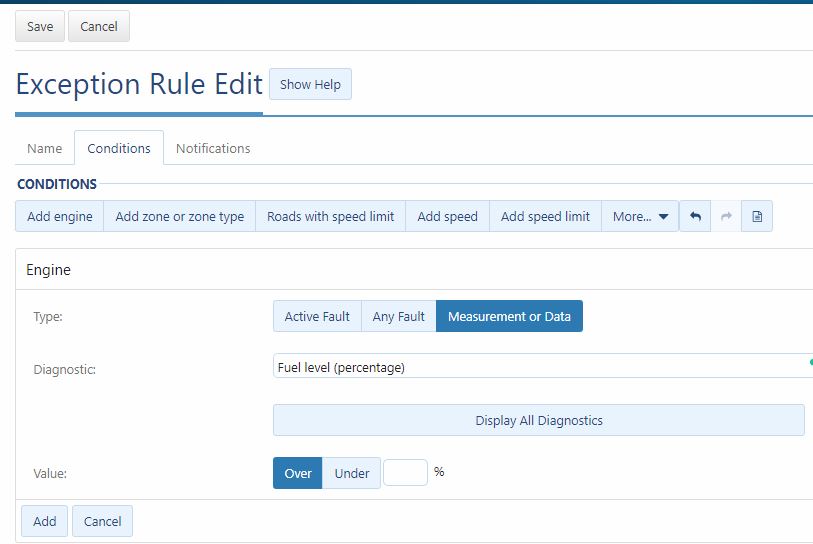 How to create a fuel level rule | Geotab Knowledge Article