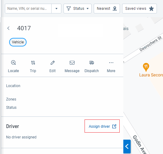 How to assign drivers to a vehicle from the Map in MyGeotab? | Geotab Knowledge Article